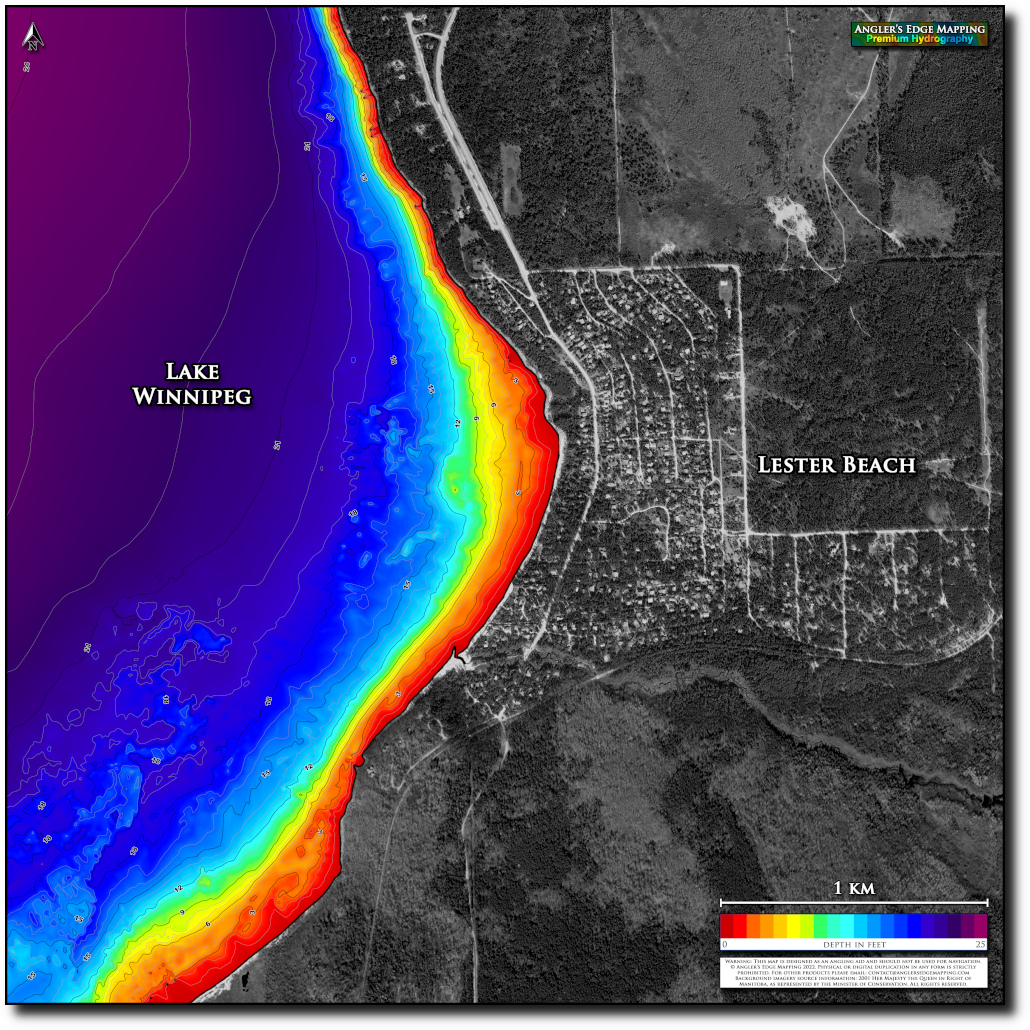 Lake Winnipeg - Lester Beach print map – Angler's Edge Mapping